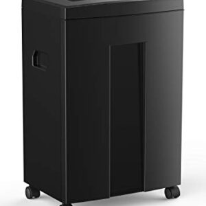 WOLVERINE 10-Sheet Super Micro Cut High Security Level P-5 Heavy Duty Paper/CD/Card Ultra Quiet Shredder for Home Office by 40 Mins Running Time and 6 Gallons Pullout Waste Bin SD9112 (Black ETL)