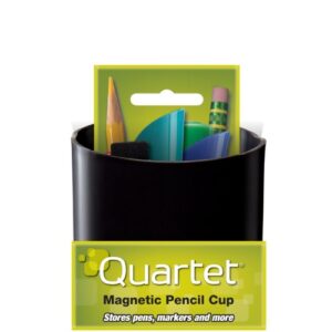 Quartet Magnetic Pen and Pencil Cup Holder, Black (48120-BK)