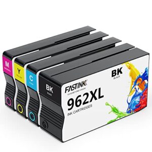 fastink compatible 962xl ink cartridges combo pack,with updated chip,high yield,replacement for hp 962xl 962 xl,works with hp officejet pro 9010 9015 9015e 9018 9018e 9025 9025e printer