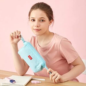 CICIMELON Pencil Case Large Capacity Pencil Pouch Pen Bag for School Teen Girl Boy Men Women (Blue)