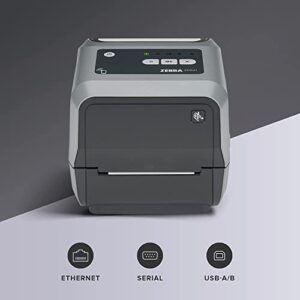 ZEBRA ZD621 Thermal Transfer Desktop Printer 300 dpi Print Width 4 inch USB Serial Ethernet ZD6A043-301F00EZ