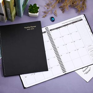 Monthly Planner 2023-2025 - 2023-2025 Monthly Planner With Tabs, Jul. 2023- Jun. 2025, 9" x 11", 24-Month Planner with Pocket & Label, Contacts and Passwords, Thick Paper, Twin-Wire Binding - Black by Artfan