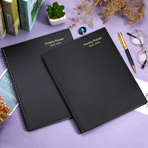 Monthly Planner 2023-2025 - 2023-2025 Monthly Planner With Tabs, Jul. 2023- Jun. 2025, 9" x 11", 24-Month Planner with Pocket & Label, Contacts and Passwords, Thick Paper, Twin-Wire Binding - Black by Artfan