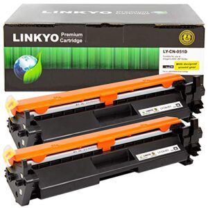 linkyo compatible toner cartridge replacement for canon 051 (black, 2-pack)