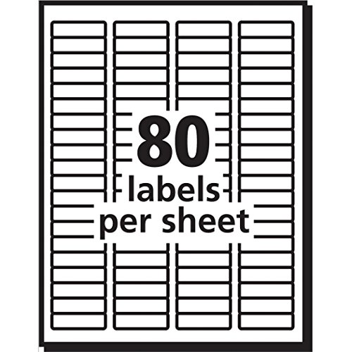 Avery Address Labels with Sure Feed for Laser Printers, 0.5" x 1.75", 8,000 Labels, Permanent Adhesive (5167)