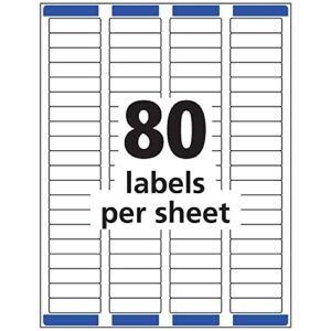 Avery Address Labels with Sure Feed for Laser Printers, 0.5" x 1.75", 8,000 Labels, Permanent Adhesive (5167)