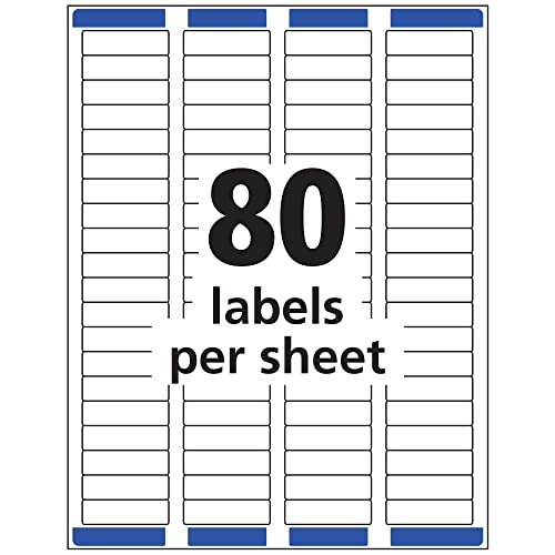 Avery Address Labels with Sure Feed for Laser Printers, 0.5" x 1.75", 8,000 Labels, Permanent Adhesive (5167)