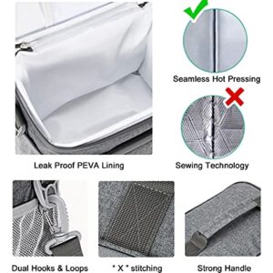 Voova Large Lunch Bag 12 Can (10L) Insulated Leakproof Soft Lunch Box for Adult Men Women, Collapsible Portable Small Cooler Bag Bento Lunchbox for Work Beach Picnic Camping, Grey