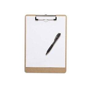 Office Solutions Direct Clipboards with Low Profile Clip (Set of 10) - Wood Clipboards Bulk 10 Pack, Heavy Duty Clipboard, Bulk Classic Clipboards for Classroom, Calendar Office Clipboard Stand up