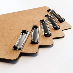 Office Solutions Direct Clipboards with Low Profile Clip (Set of 10) - Wood Clipboards Bulk 10 Pack, Heavy Duty Clipboard, Bulk Classic Clipboards for Classroom, Calendar Office Clipboard Stand up