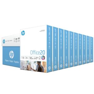 hp printer paper | 8.5 x 11 paper | office 20 lb | 10 ream case – 5000 sheets | 92 bright | made in usa – fsc certified | 112110c