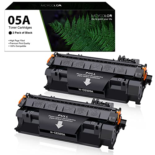 MCYCOLOR 05A Toner Cartridge High Yield Compatible for HP CE505A Replacement for HP P2035 P2035N 2035N P2055DN 2055DN P2030 P2050 P2055X P2055D Printer (2 Black)