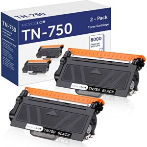 mcycolor tn750 toner cartridge compatible replacement for brother tn750 tn-750 tn720 tn-720 to use with hl-5470dw hl-5450dn hl-6180dw mfc-8710dw 8910dw 8950dw 8510dn 6180dwt (2 black, high yield)