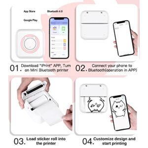 XINdream Sticker Maker Machine, Label Maker Portable Printer, Mini Sticker Printer with Tape Easy to Use Inkless Rechargeable Office Home