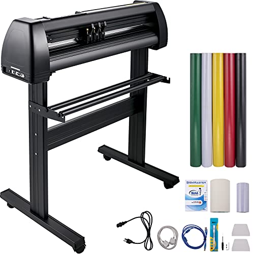 VEVOR Vinyl Cutter Machine, 28inch Vinyl Plotter, LCD Display Plotter Cutter, Adjustable Double-Spring Pinch Rollers Sign Cutting Plotter, Plotter with Signmaster Software for Design and Cut