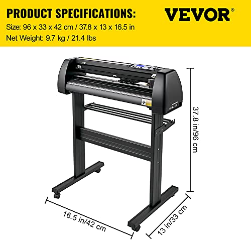 VEVOR Vinyl Cutter Machine, 28inch Vinyl Plotter, LCD Display Plotter Cutter, Adjustable Double-Spring Pinch Rollers Sign Cutting Plotter, Plotter with Signmaster Software for Design and Cut