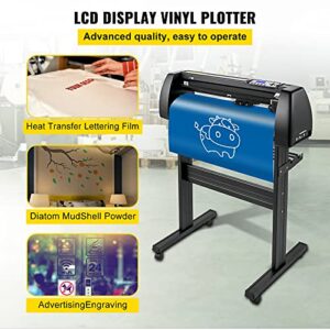 VEVOR Vinyl Cutter Machine, 28inch Vinyl Plotter, LCD Display Plotter Cutter, Adjustable Double-Spring Pinch Rollers Sign Cutting Plotter, Plotter with Signmaster Software for Design and Cut