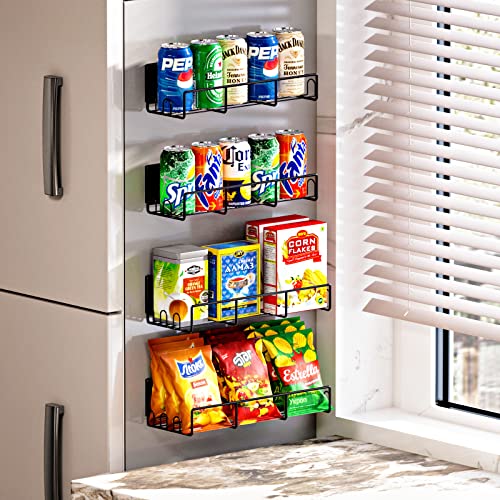 NYYTGE 4 Pack Magnetic Spice Rack Organizer, Refrigerator Organization and Storage, Metal Kitchen Organization Seasoning Organizer Shelf, Magnetic spice rack for Refrigerator Microwave Oven