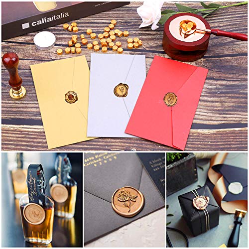 Sealing Wax, Paxcoo 312pcs Sealing Wax Kit with Wax Seal Beads, Wax Seal Warmer, Wax Spoon and Tealight Candles for Wax Stamp Letter Sealing