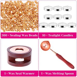 Sealing Wax, Paxcoo 312pcs Sealing Wax Kit with Wax Seal Beads, Wax Seal Warmer, Wax Spoon and Tealight Candles for Wax Stamp Letter Sealing