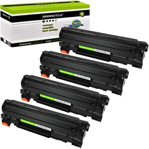 greencycle high yield compatible 35a cb435a toner cartridge replacement for laserjet p1002 p1003 p1004 p1005 p1006 p1007 p1009 series printers ( black, 4 pack )