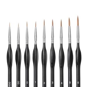 mr. pen- miniature paint brushes, 9 pcs, detail paint brush set, fine paint brush, mini paint brushes, thin paint brushes, tiny paint brushes, micro paint brush, fine point paint brush