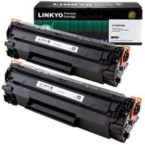 linkyo compatible toner cartridge replacement for hp 78a ce278a (black, 2-pack)