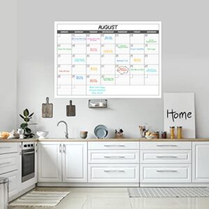 Dry Erase Calendar for Wall - Large Dry Erase Calendar, 28" x 40", Undated Monthly Calendar for Home, Office, Classroom, Erasable Laminated Calendar Whiteboard with 6 Markers ＆ 6 Stickers