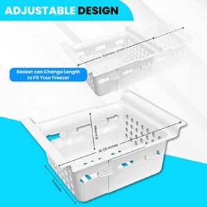 FreezerMax Single Basket - Universal Chest Freezer Organizer Basket -Fits freezers with interior box front to back measurement of 16" to 21 1/2" - Single Adjustable Basket (1 Basket Only)