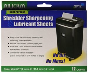 nuova sp12 shredder sharpening & lubricant sheets, 12 count