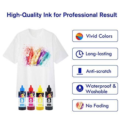 Koala Sublimation Ink Refill Bottle Compatible with ET-2720 ET-2760 ET-2800 ET-2803 ET-2850 ET-3760 WF-7710 WF-7720 C68 C88 for Heat Transfer on Mugs, Polyester Shirts, Mat, etc