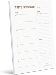 two tumbleweeds meal planning notepad – “what’s for dinner?” weekly meal planner and grocery list magnetic notepad – 6 x 9” – 50 sheets