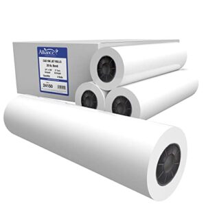 alliance wide format paper 24″ x 150′ cad bond rolls (20lb | 4 rolls, 24 in x 150 ft | 2″ core)