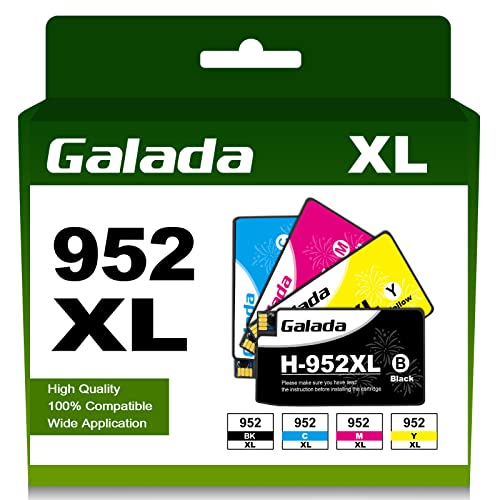 Galada Remanufactured 952Xl Ink Cartridges Combo Pack Replacement for Hp Ink 952Xl Black and Color Combo Pack Compatible with Hp OfficeJet Pro 8710 8715 8720 8210 7740 7720 7730 8725 8730 8740 Printer