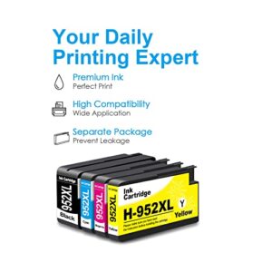 Galada Remanufactured 952Xl Ink Cartridges Combo Pack Replacement for Hp Ink 952Xl Black and Color Combo Pack Compatible with Hp OfficeJet Pro 8710 8715 8720 8210 7740 7720 7730 8725 8730 8740 Printer