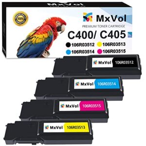 mxvol remanufactured xerox versalink c400 c405 toner cartridges replacement for xerox 106r03512 106r03514 106r03515 106r03513 use for xerox versalink c400n c400dn c405n c405dn printer, 4-pack