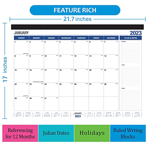 2023-2024 Desk Calendar, 18 Month Desk Calendar/Wall Calendar Combo, 22" x 17", January 2023-June 2024, Highlight Holidays, Planning Calendar, Thick Paper