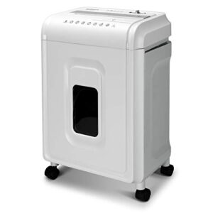 aurora high-security 8-sheet micro-cut paper, cd/dvd and credit card shredder, white/gray