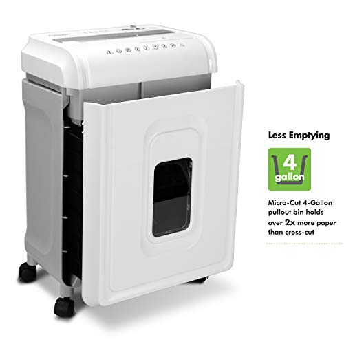 Aurora High-Security 8-Sheet Micro-Cut Paper, CD/DVD and Credit Card Shredder, White/Gray