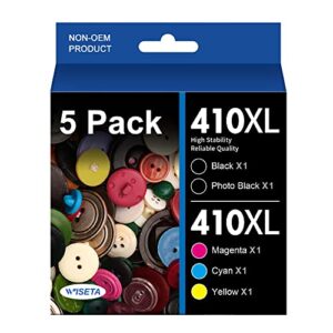 410xl t410xl high yield remanufactured ink cartridge replacement for epson 410xl 410 xl to use with xp-830 xp-640 xp-7100 xp-630 xp-530 xp-635 printer (1black, 1cyan, 1magenta, 1yellow, 1photo black)