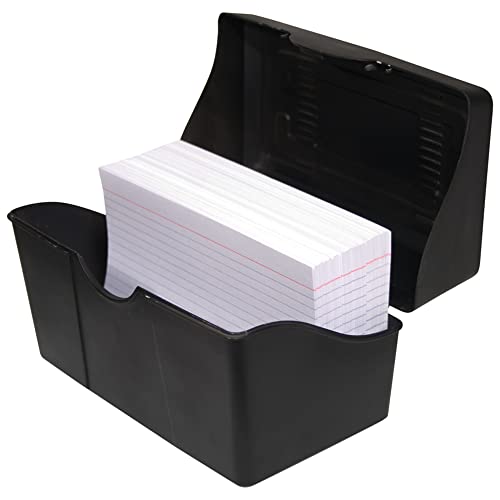 Innovative Storage Designs Plastic Card File, 4" x 6", 300-Card Capacity, Black