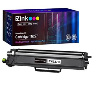 e-z ink (tm) with chip compatible toner cartridge replacement for brother tn227 tn-227 tn227bk tn223bk tn223 use with mfc-l3770cdw mfc-l3750cdw hl-l3230cdw hl-l3290cdw hl-l3210cw mfc-l3710cw (1 black)