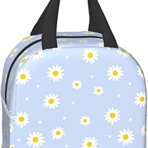 Insulated Lunch Bag for Girls Women, Cooler Tote Reusable Lunch Box Container For Girls Boys School Work Office Travel Picnic Floral Daisy Purple Flower