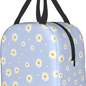 Insulated Lunch Bag for Girls Women, Cooler Tote Reusable Lunch Box Container For Girls Boys School Work Office Travel Picnic Floral Daisy Purple Flower