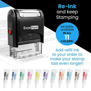 ExcelMark Large Return Address Stamp - Up to 5 Lines - Custom Self Inking Rubber Stamp - Customize Online with Many Font Choices - Large Size