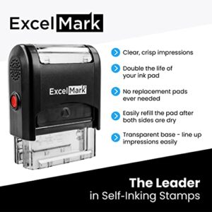 ExcelMark Large Return Address Stamp - Up to 5 Lines - Custom Self Inking Rubber Stamp - Customize Online with Many Font Choices - Large Size