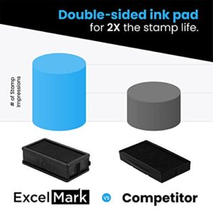 ExcelMark Large Return Address Stamp - Up to 5 Lines - Custom Self Inking Rubber Stamp - Customize Online with Many Font Choices - Large Size