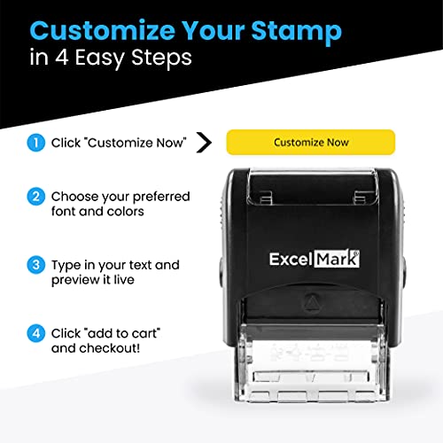 ExcelMark Large Return Address Stamp - Up to 5 Lines - Custom Self Inking Rubber Stamp - Customize Online with Many Font Choices - Large Size