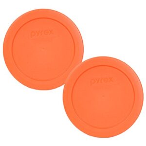 pyrex bundle – 2 items: 7200-pc 2-cup orange round plastic lids