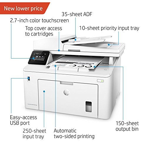 HP G3Q75A#BGJ LaserJet Pro M227fdw All-in-One Wireless Laser Printer (G3Q75A). Replaces M225dw Laser Printer (Renewed)